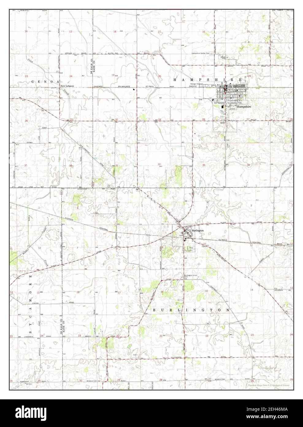 Hampshire, Illinois, map 1968, 1:24000, United States of America by ...