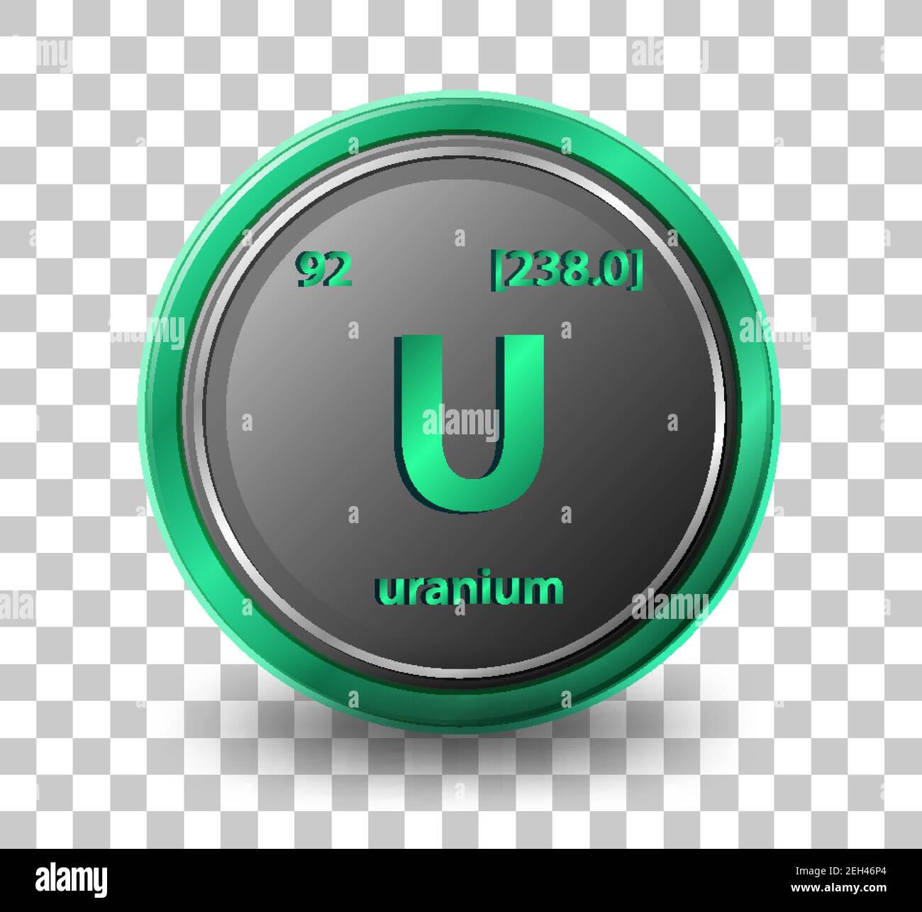 Uranium chemical element. Chemical symbol with atomic number and atomic ...