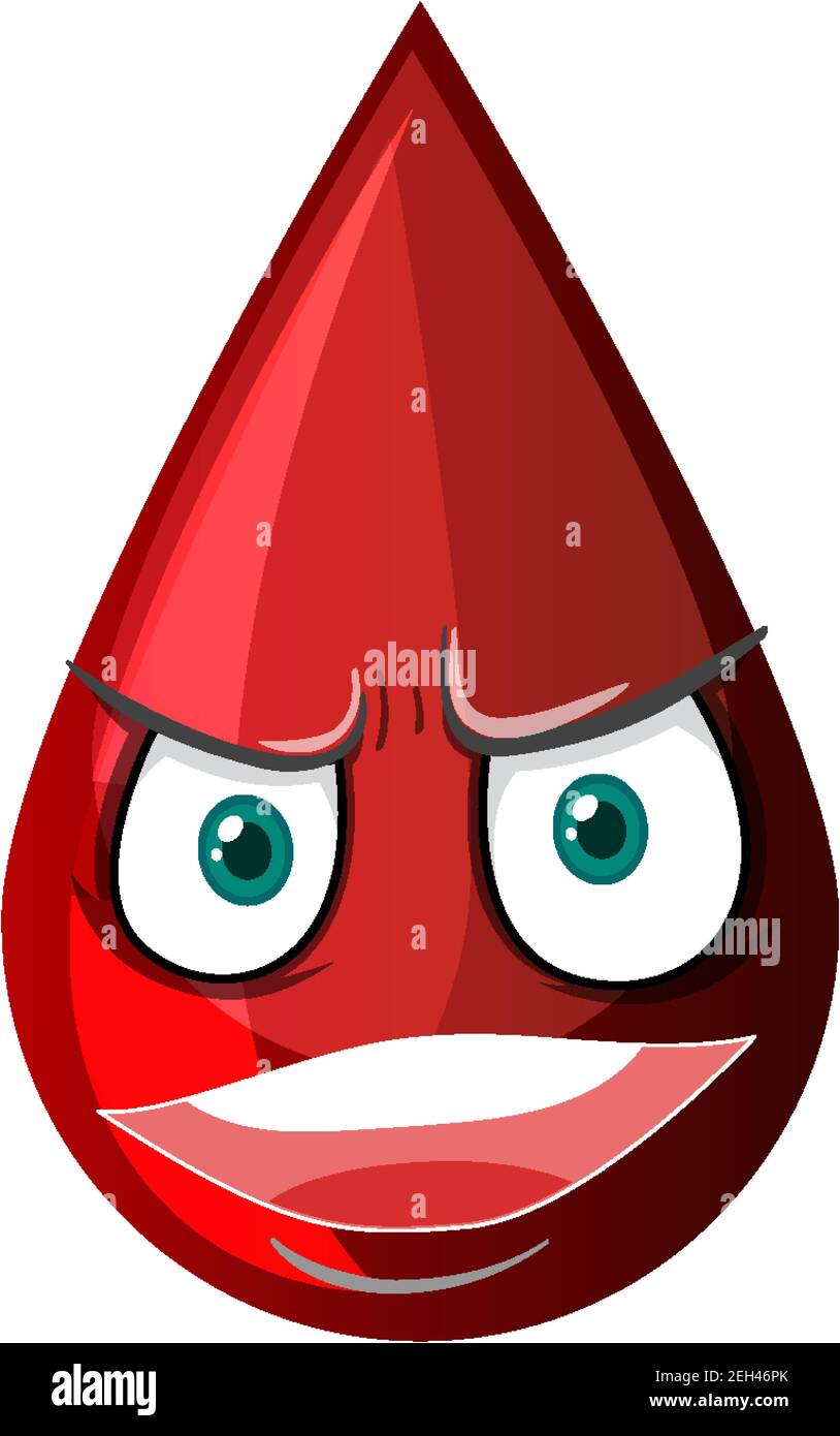 Red blood drop with facial expression illustration Stock Vector Image ...