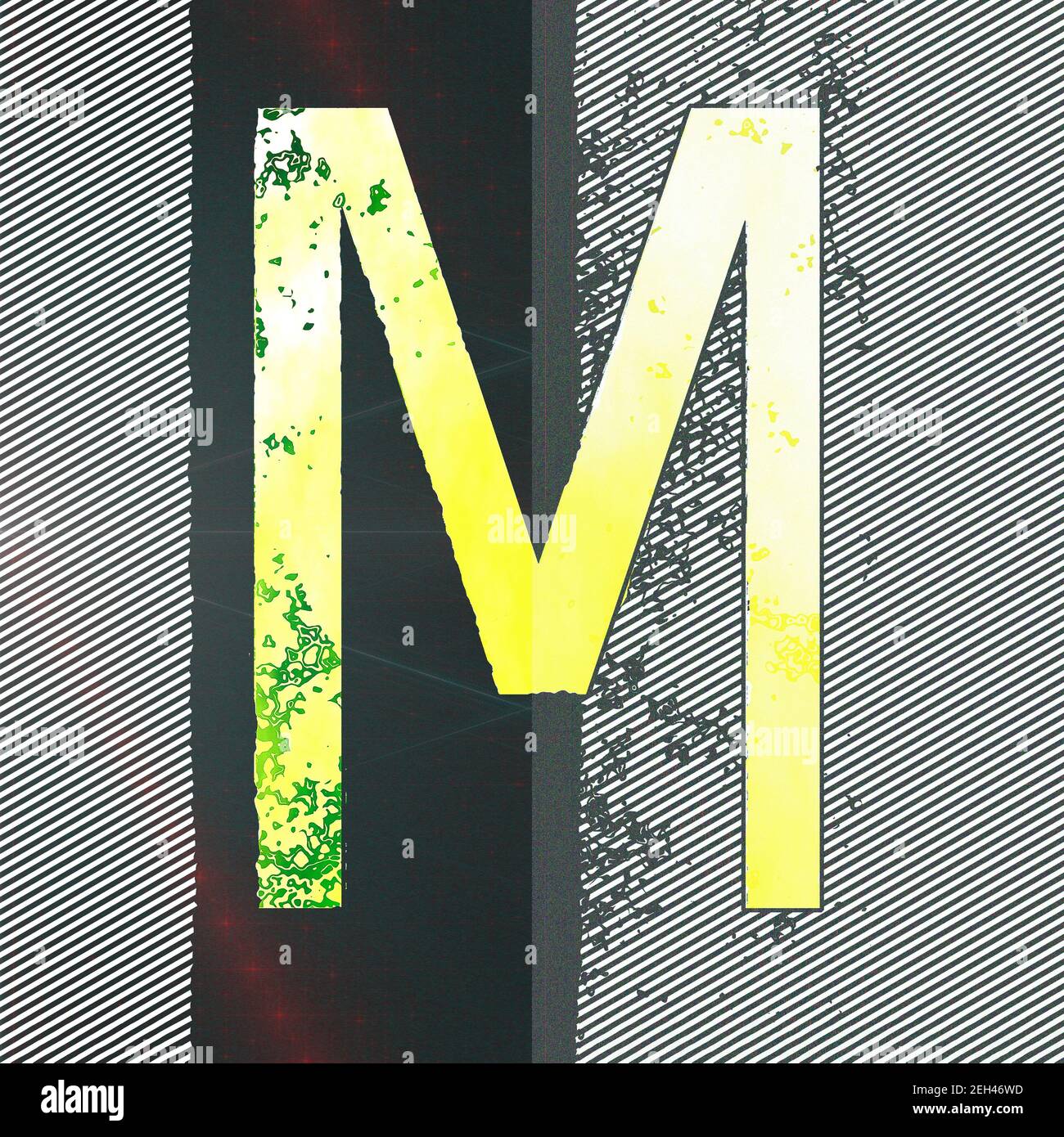 square graphic with the upper-case character M as capital letter Stock ...