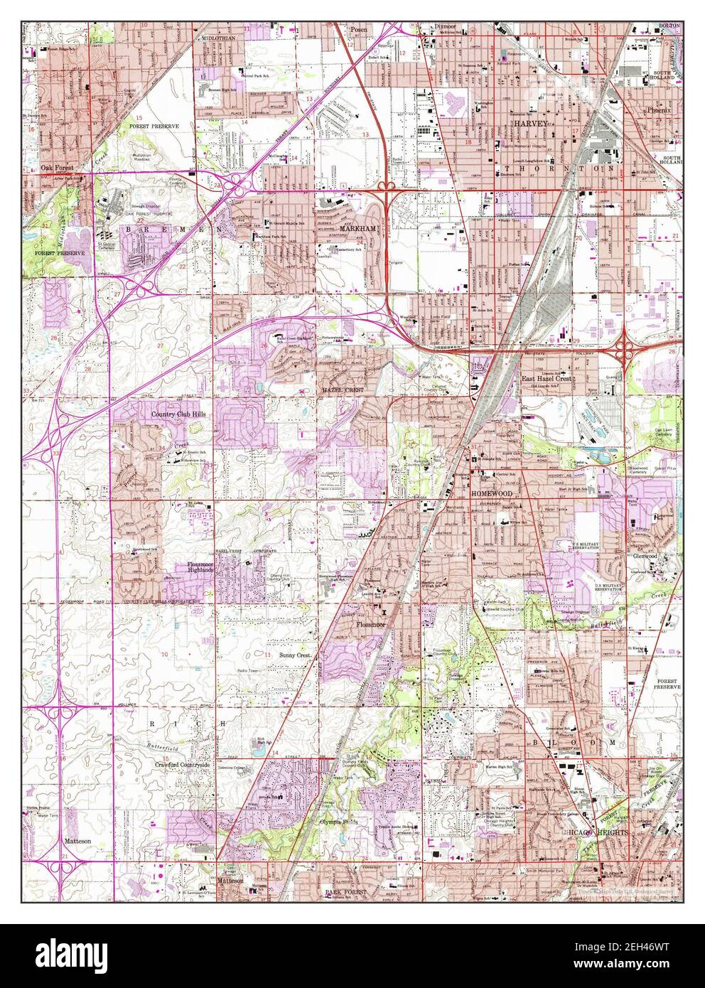Harvey, Illinois, map 1963, 1:24000, United States of America by ...