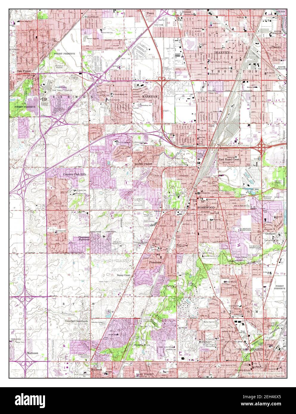 Harvey, Illinois, map 1963, 1:24000, United States of America by ...