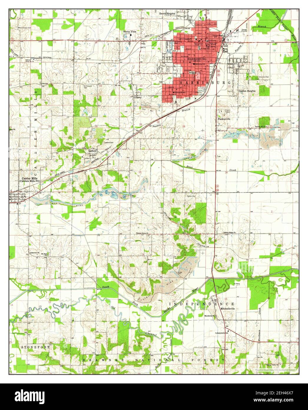 Harrisburg, Illinois, map 1961, 1:24000, United States of America by ...