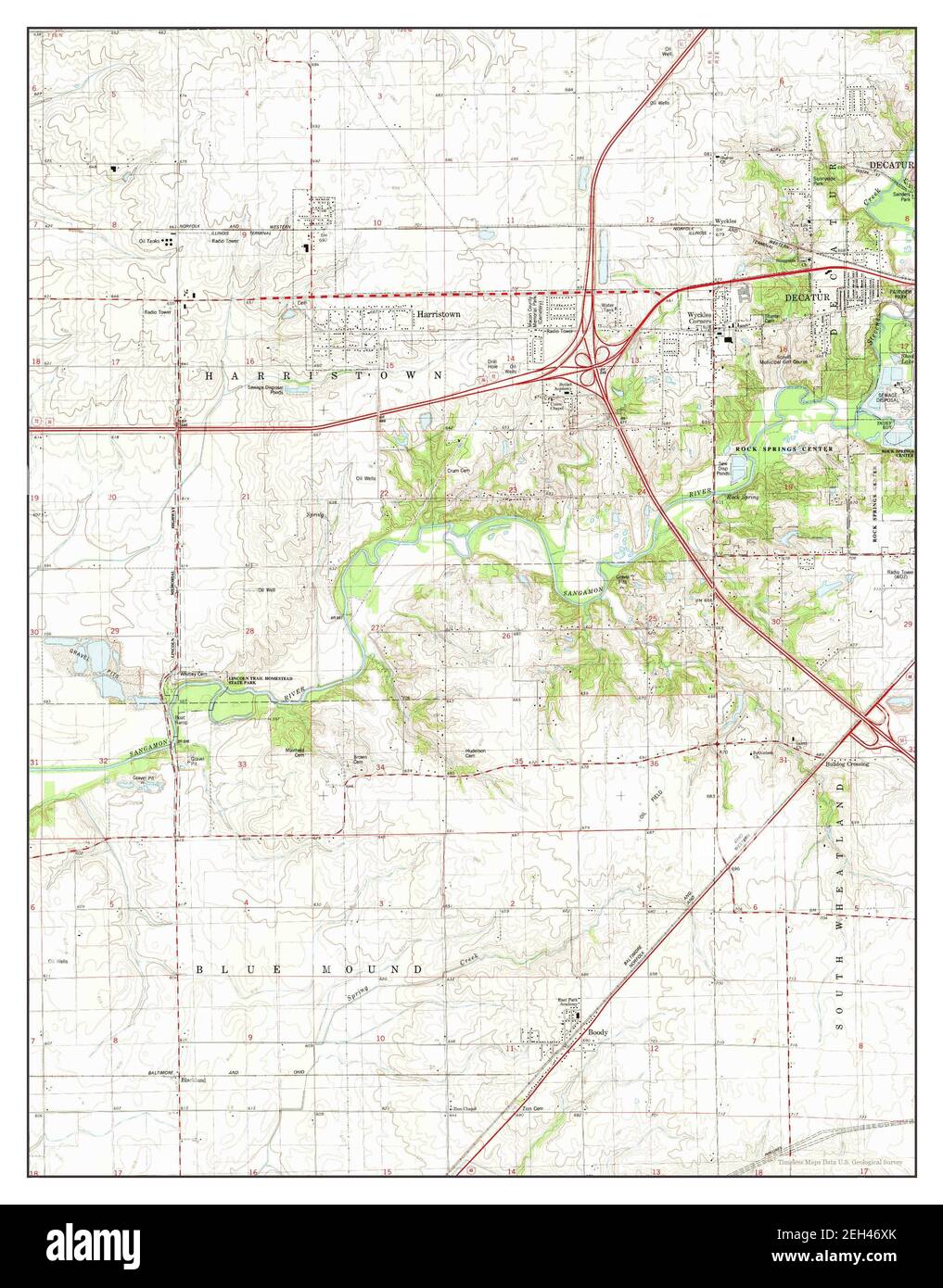 Harristown, Illinois, map 1982, 1:24000, United States of America by ...
