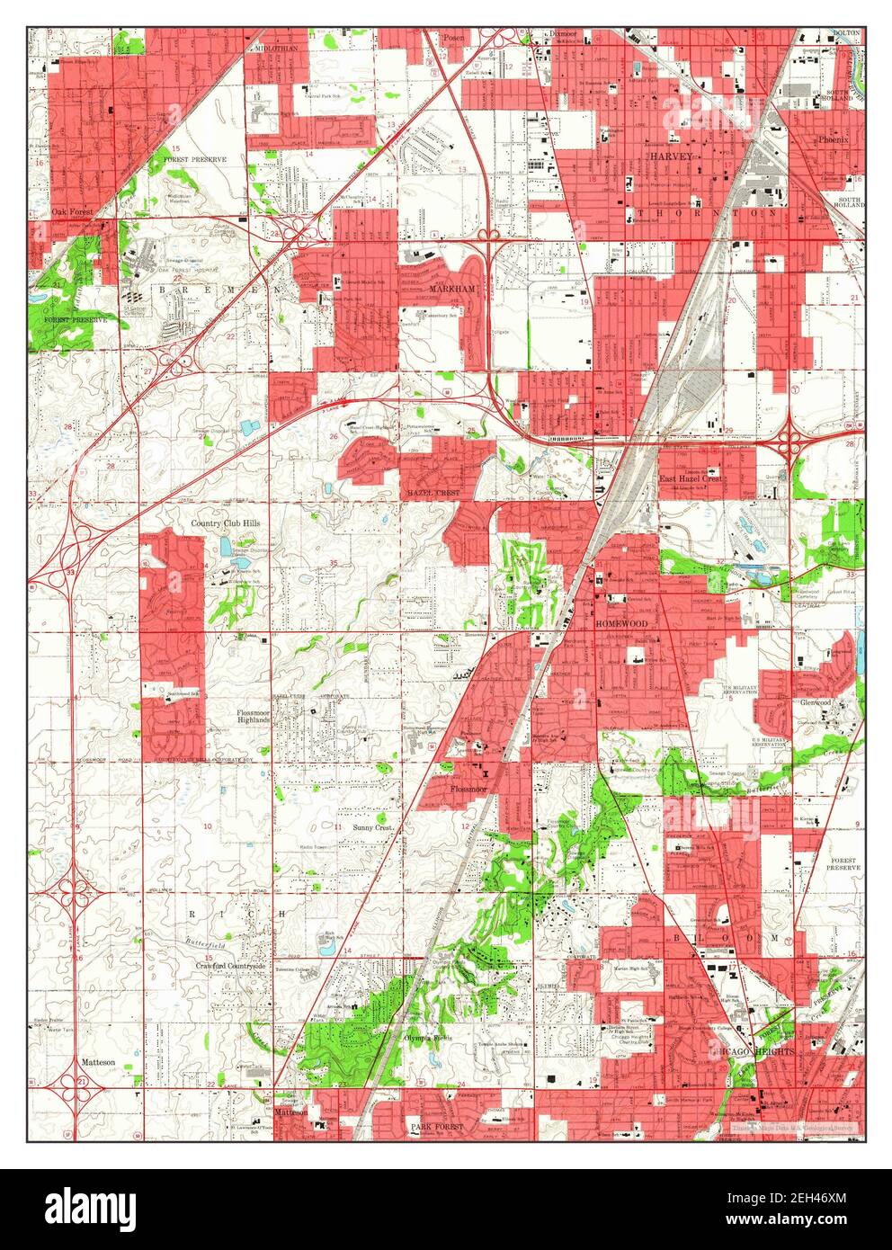 Harvey, Illinois, map 1963, 1:24000, United States of America by ...