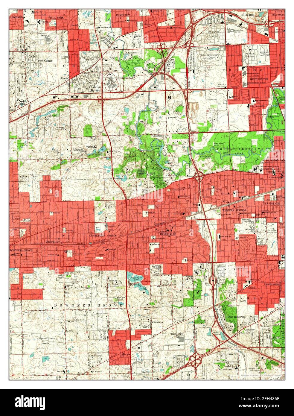 Hinsdale, Illinois, map 1963, 1:24000, United States of America by ...