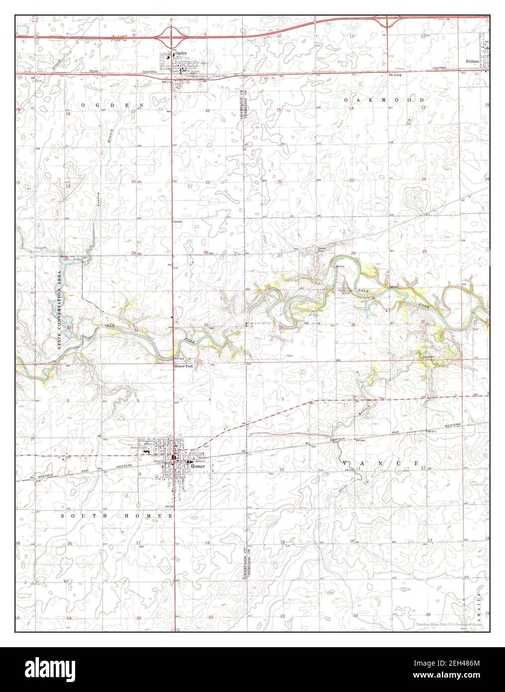Homer, Illinois, map 1968, 1:24000, United States of America by ...