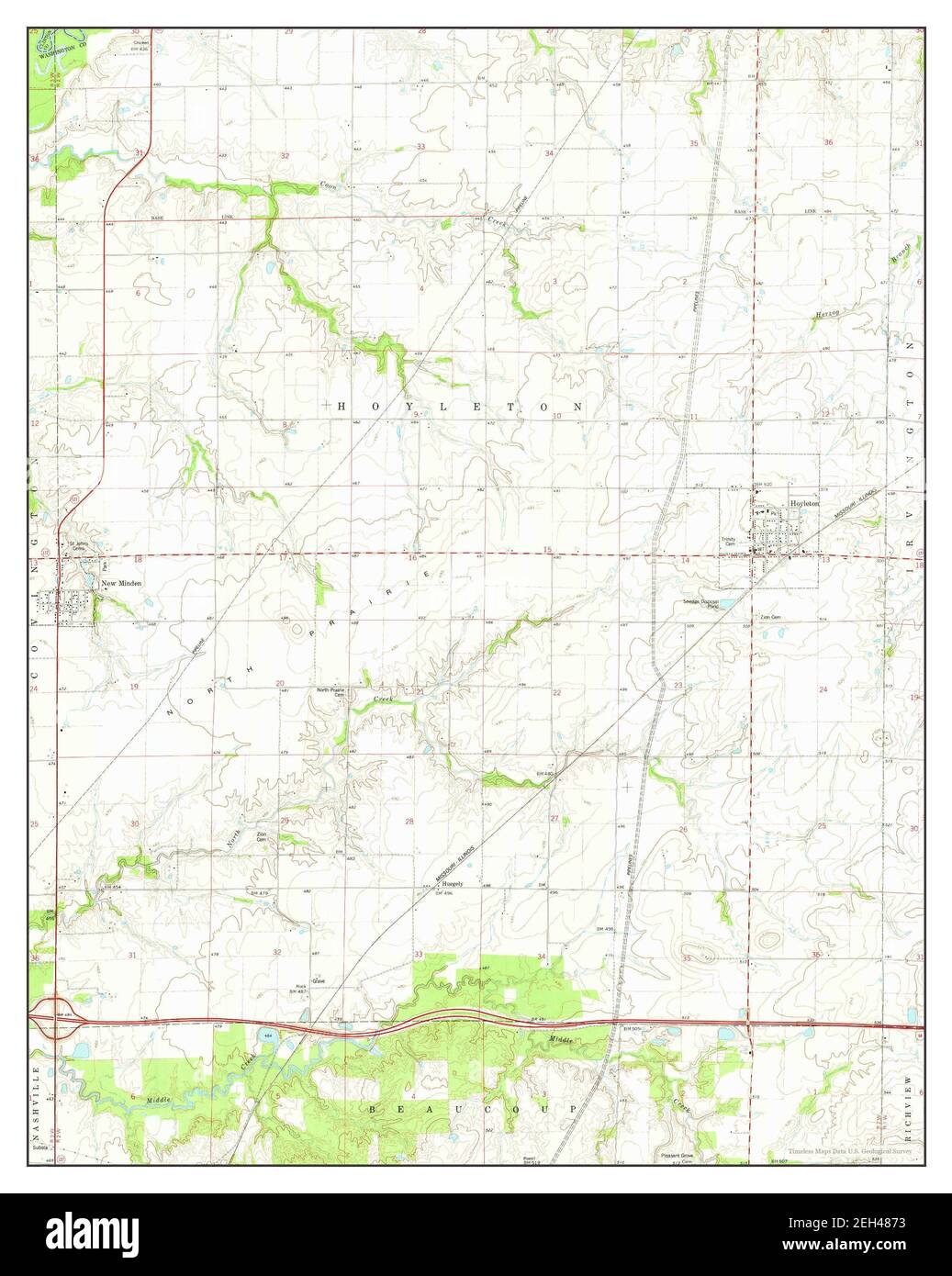 Hoyleton, Illinois, map 1974, 1:24000, United States of America by ...