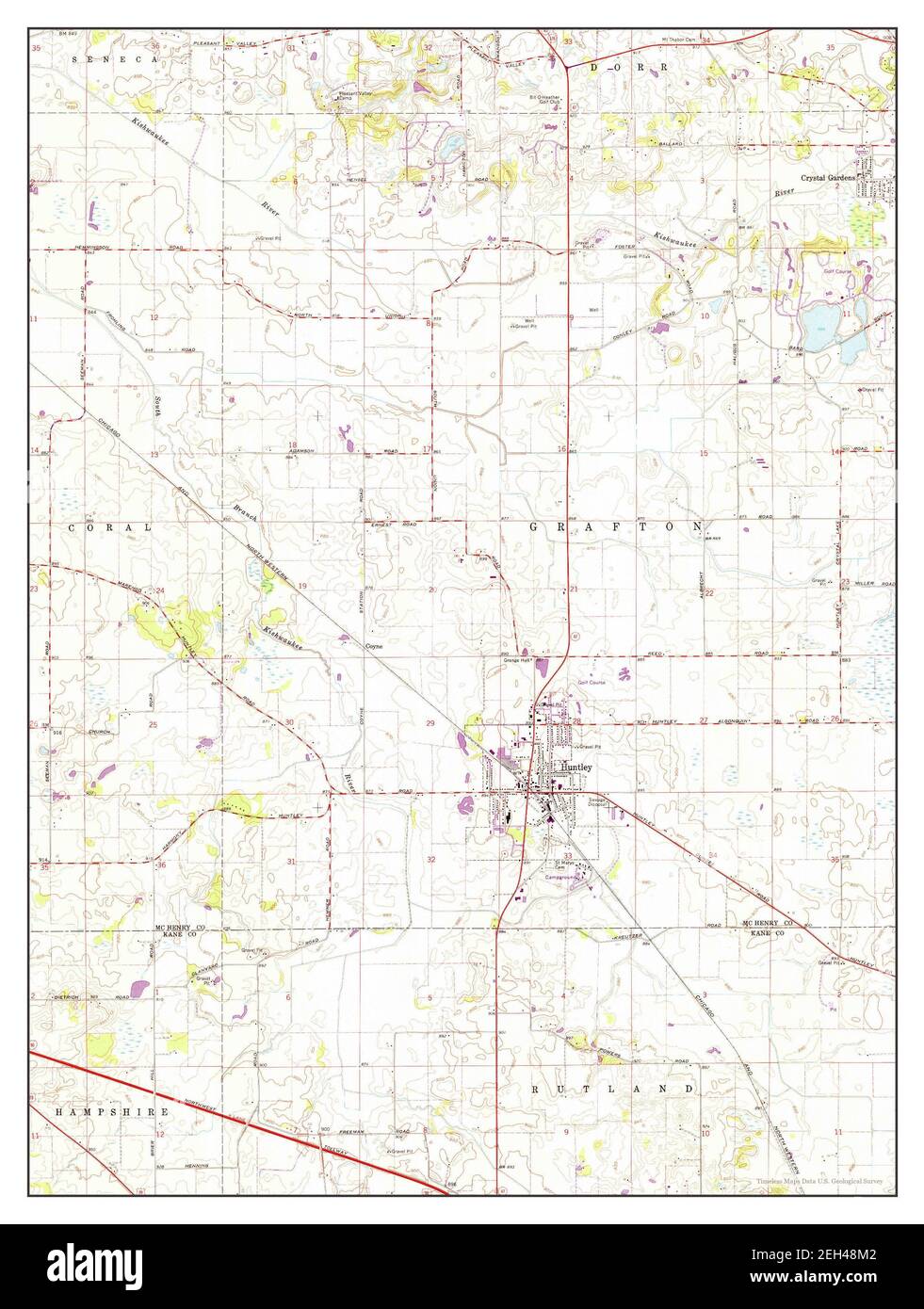 Huntley, Illinois, map 1972, 1:24000, United States of America by ...