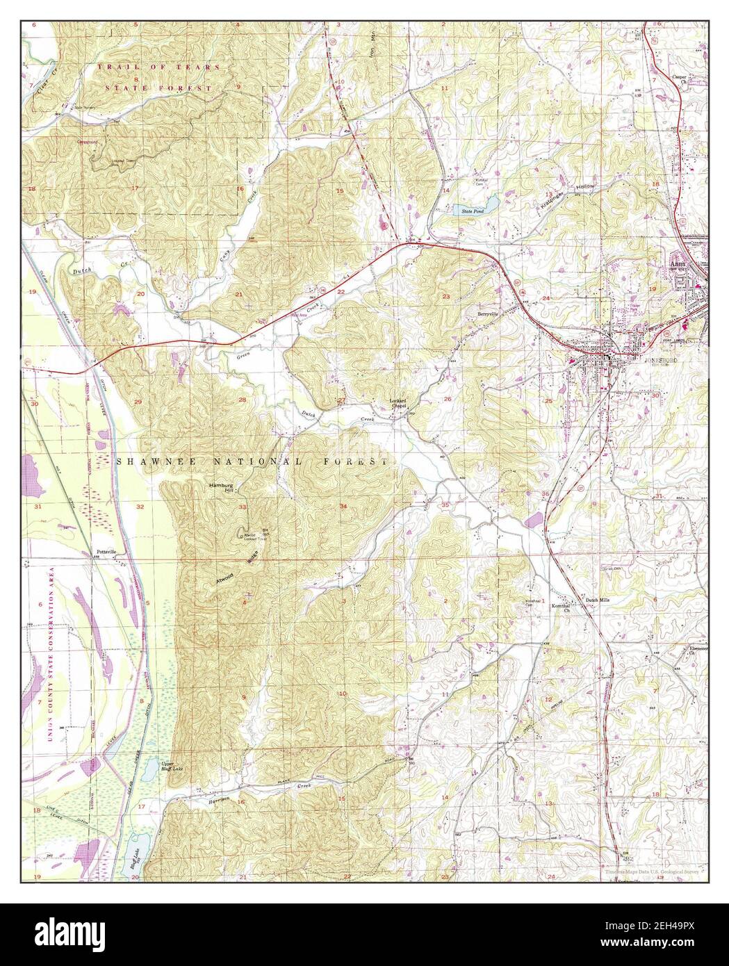 Jonesboro, Illinois, map 1948, 1:24000, United States of America by ...
