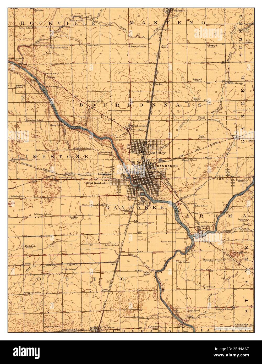Kankakee map hi-res stock photography and images - Alamy