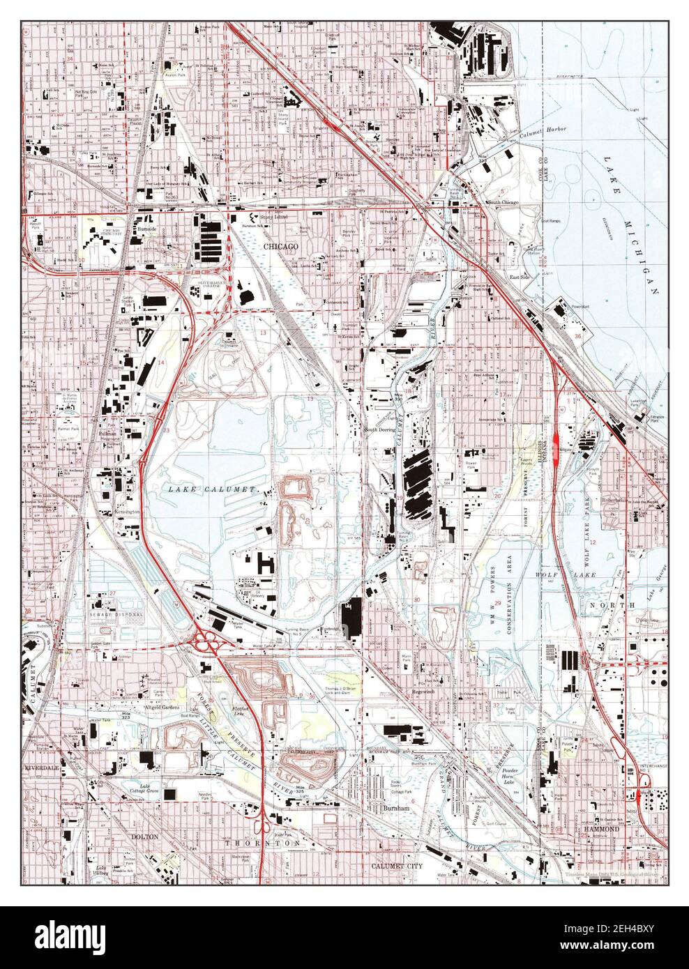 Lake Calumet, Illinois, map 1991, 1:24000, United States of America by ...