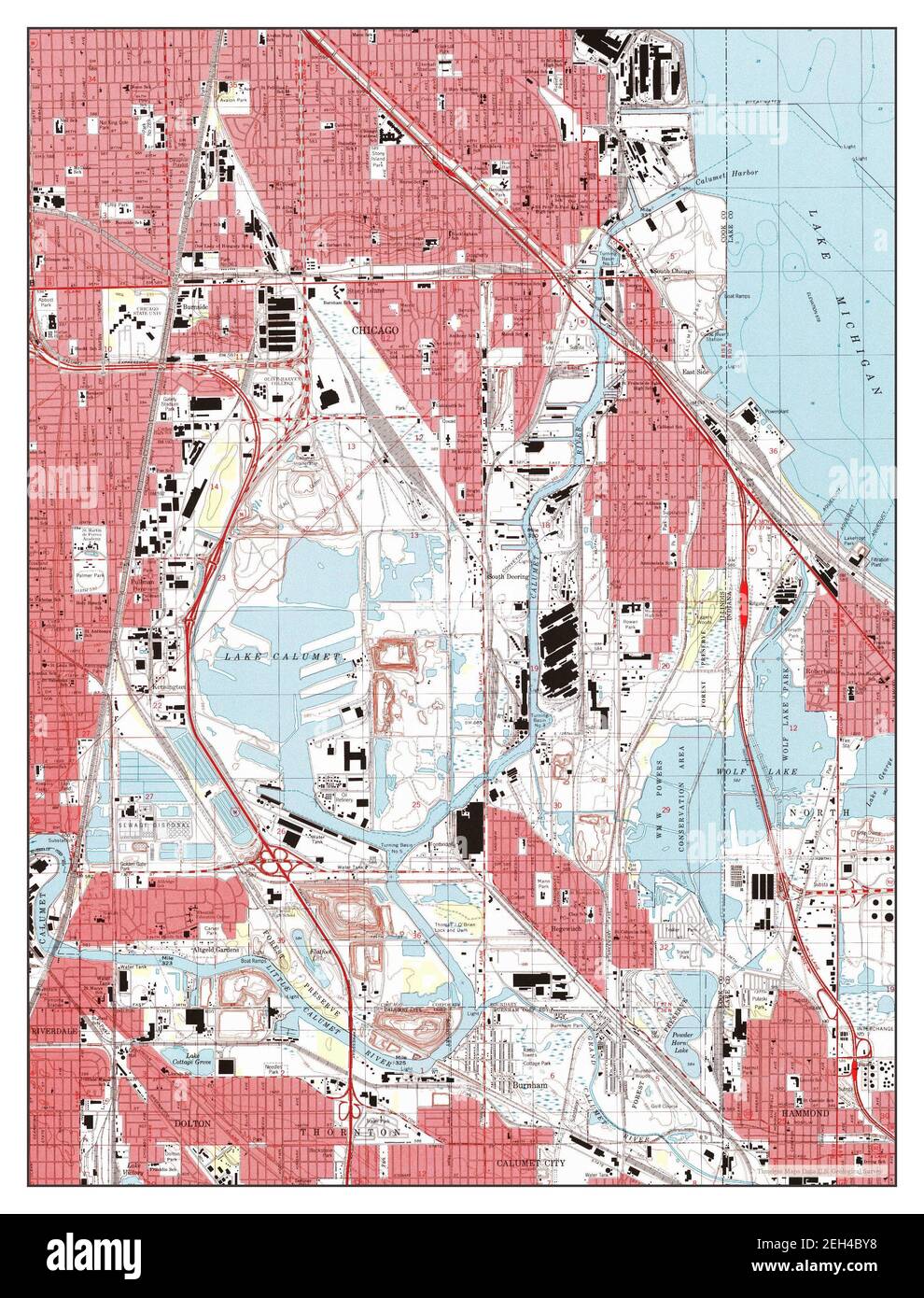Lake Calumet, Illinois, map 1997, 1:24000, United States of America by ...
