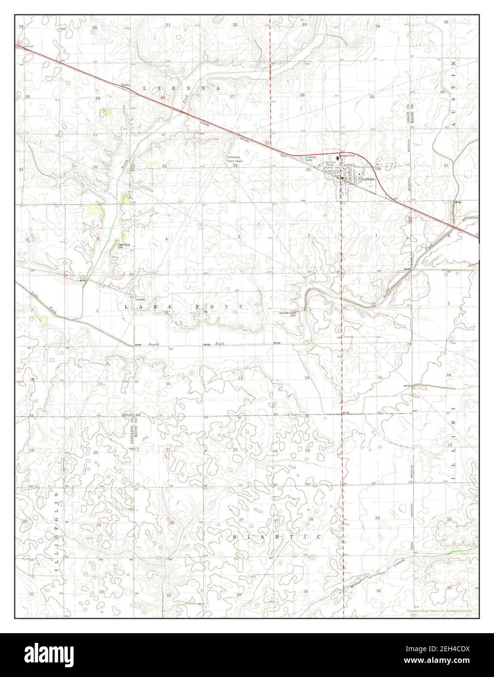 Latham, Illinois, map 1982, 1:24000, United States of America by ...