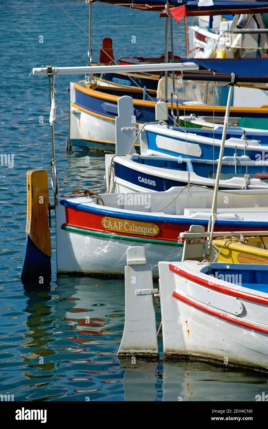 Small, colorful boats in the port of Cassis, Provence France Stock ...