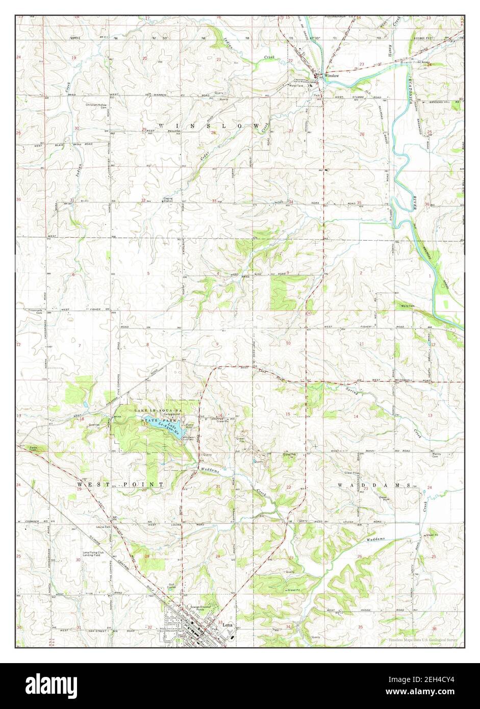 Lena, Illinois, map 1971, 1:24000, United States of America by Timeless ...