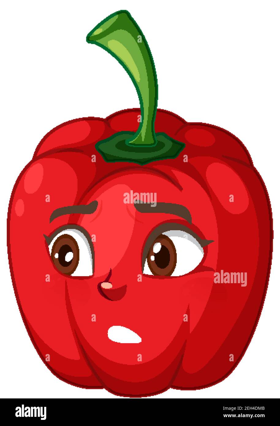 Capsicum cartoon character with facial expression illustration Stock ...
