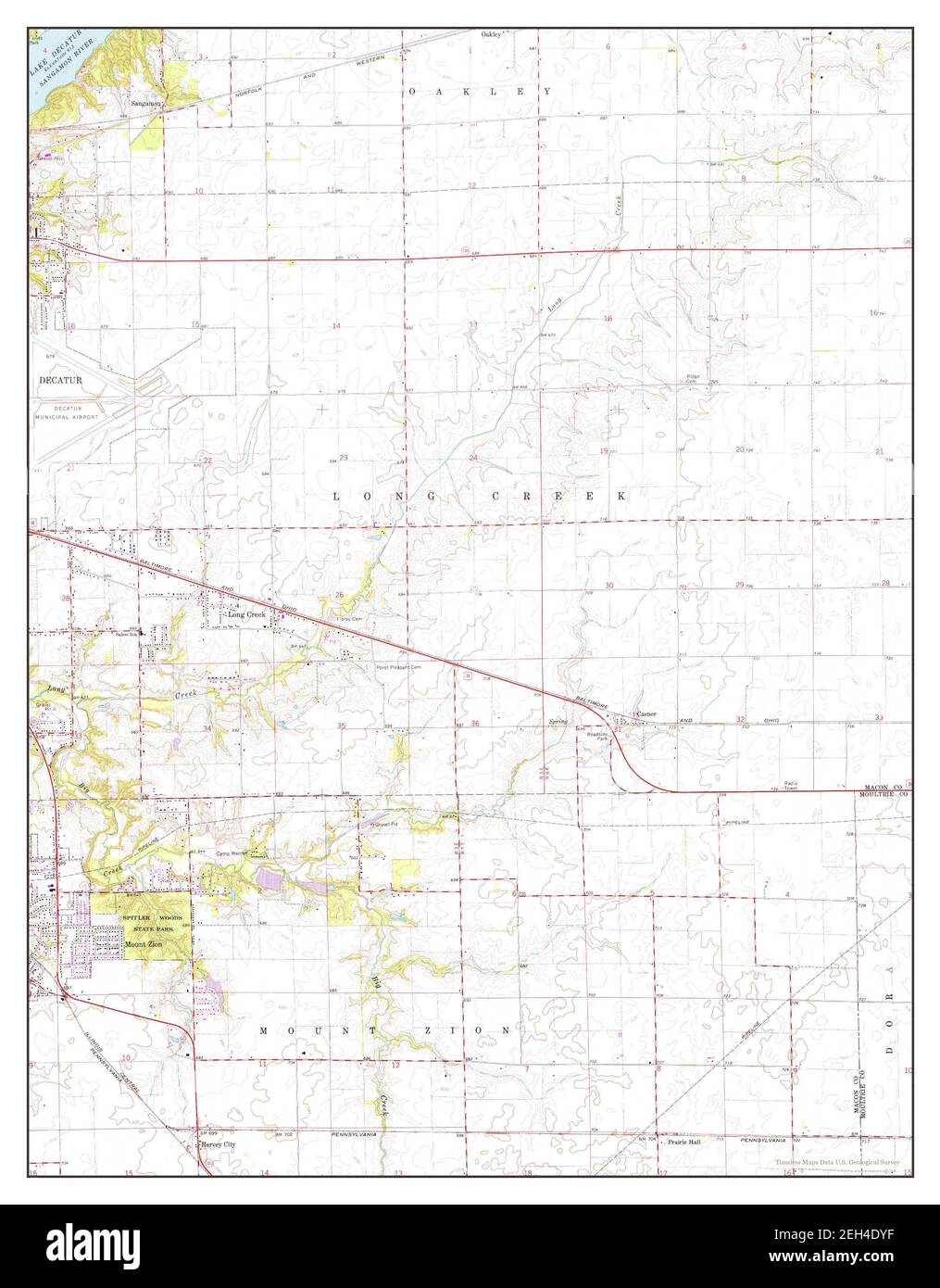 Map of long creek Cut Out Stock Images & Pictures - Alamy