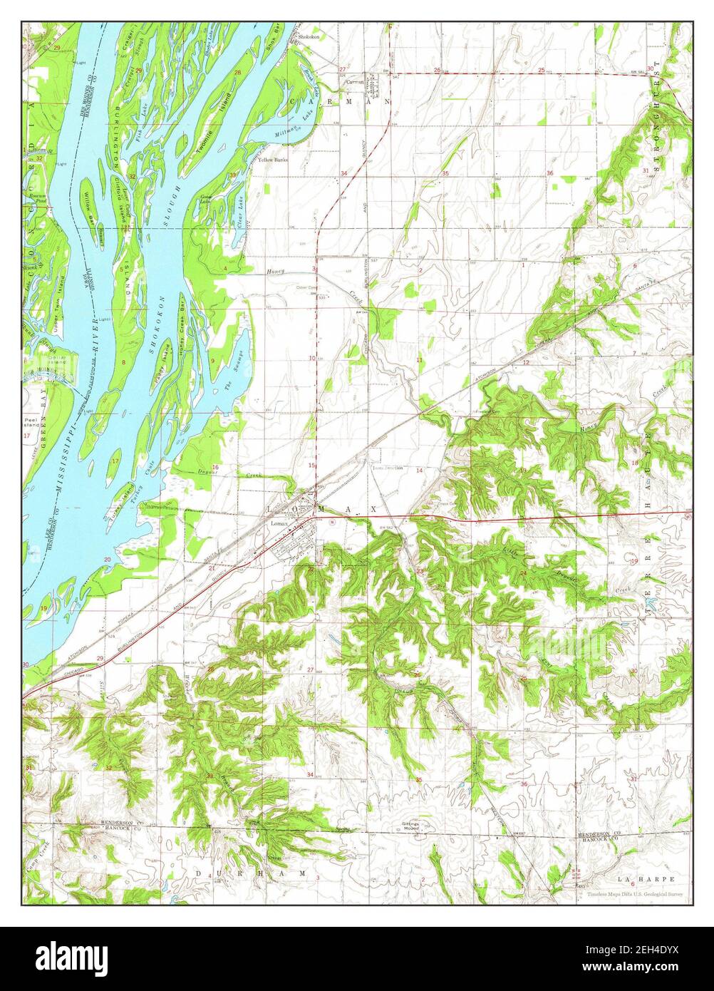 Lomax, Illinois, map 1964, 1:24000, United States of America by ...