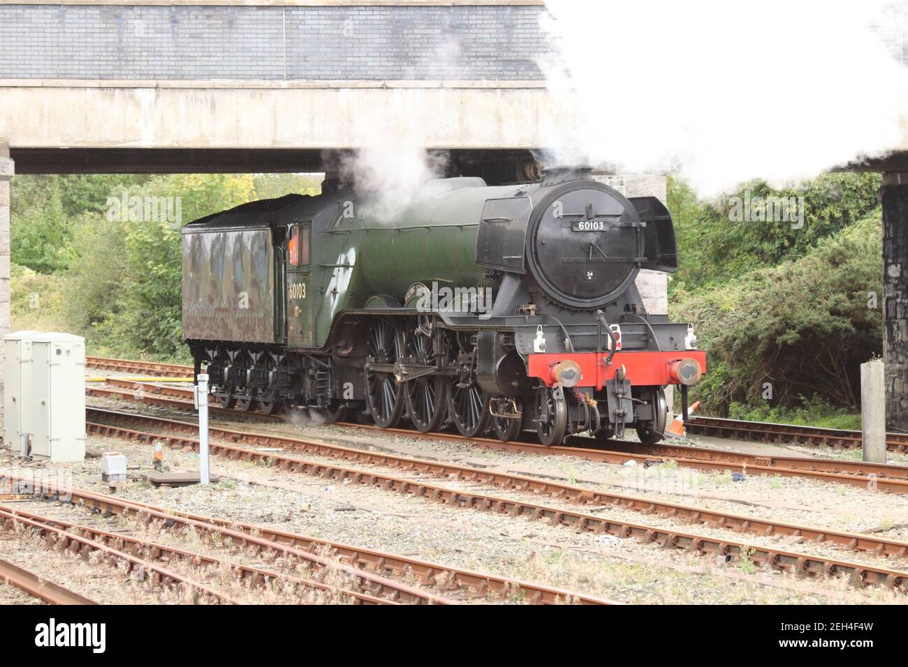 The Flying Scotsman at Holyhead on the North Wales coastal railway line ...