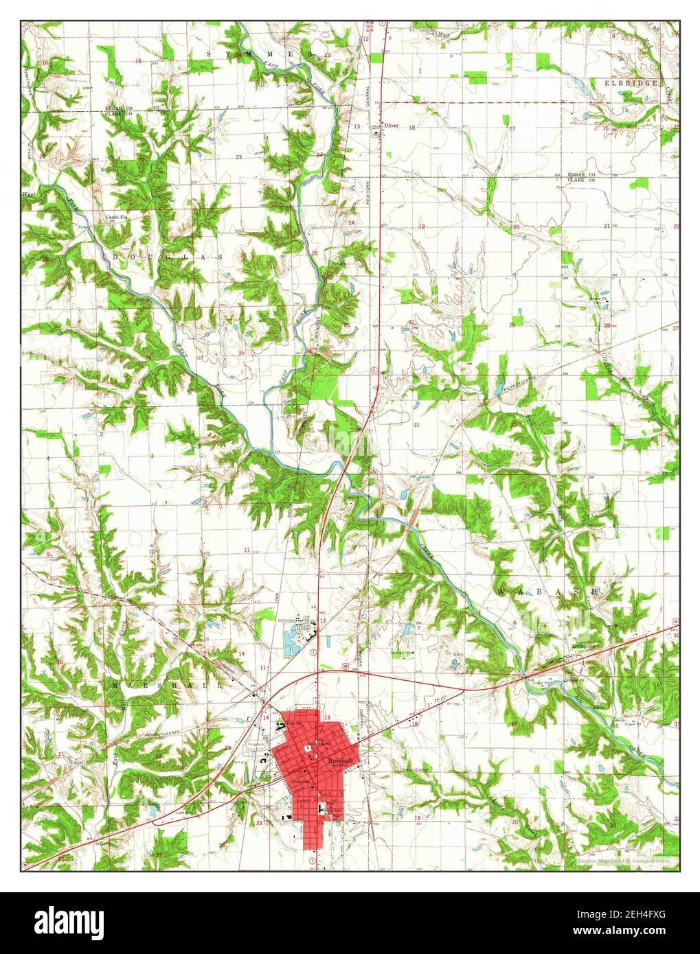 Marshall, Illinois, map 1964, 1:24000, United States of America by ...