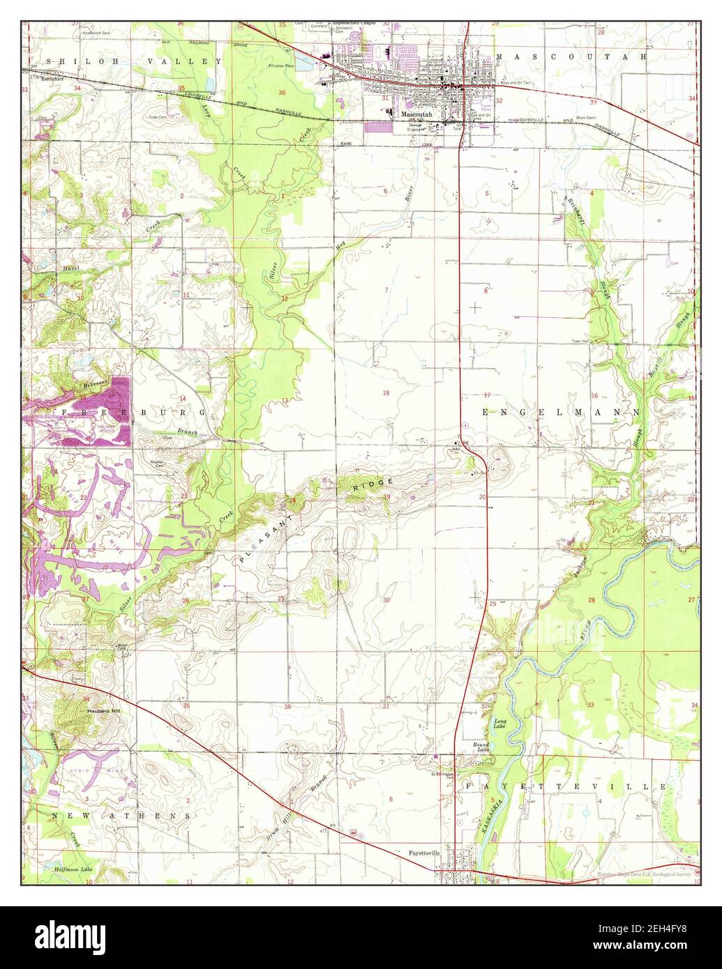 Mascoutah, Illinois, map 1954, 1:24000, United States of America by ...