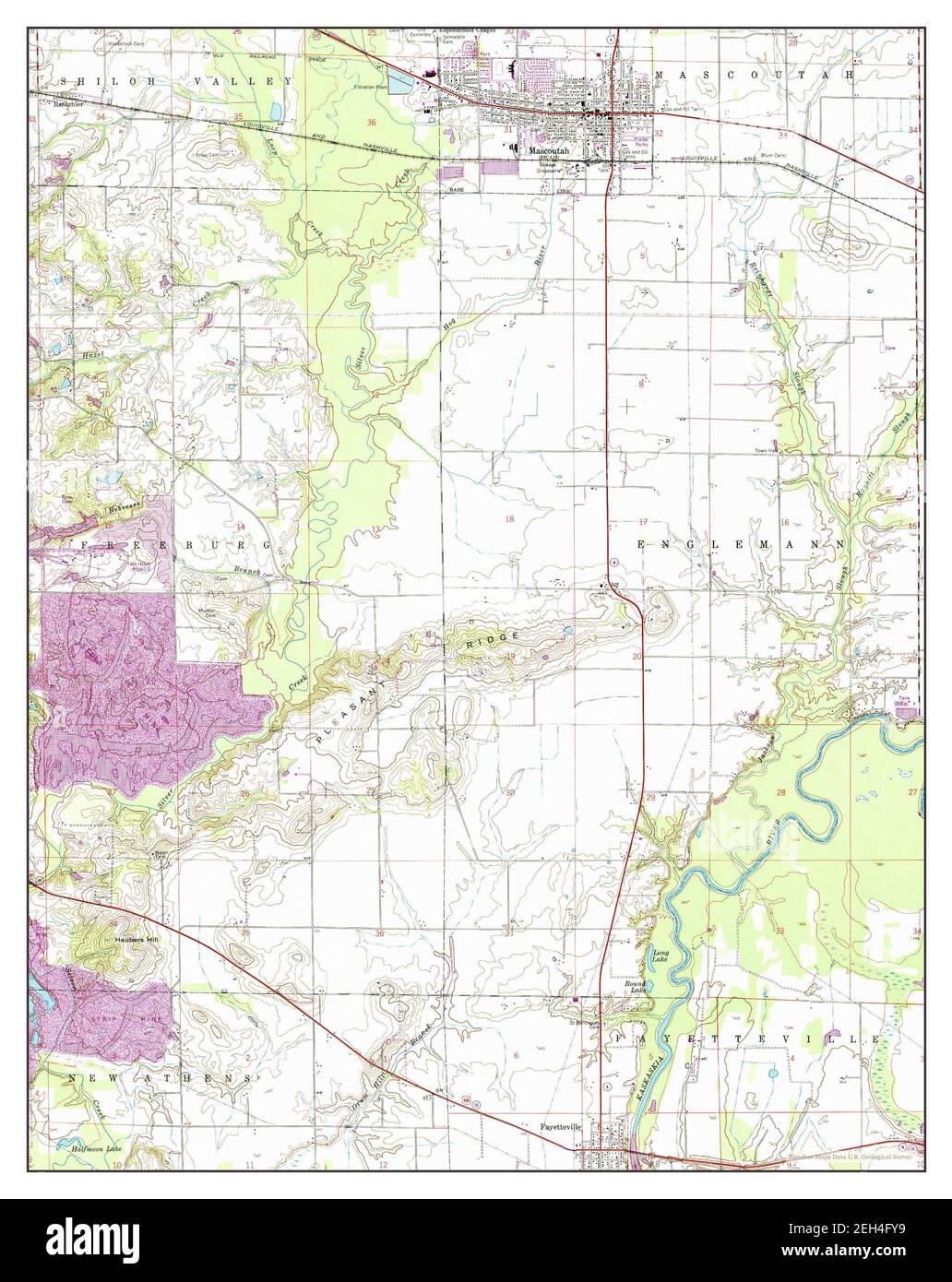 Mascoutah, Illinois, map 1954, 1:24000, United States of America by ...