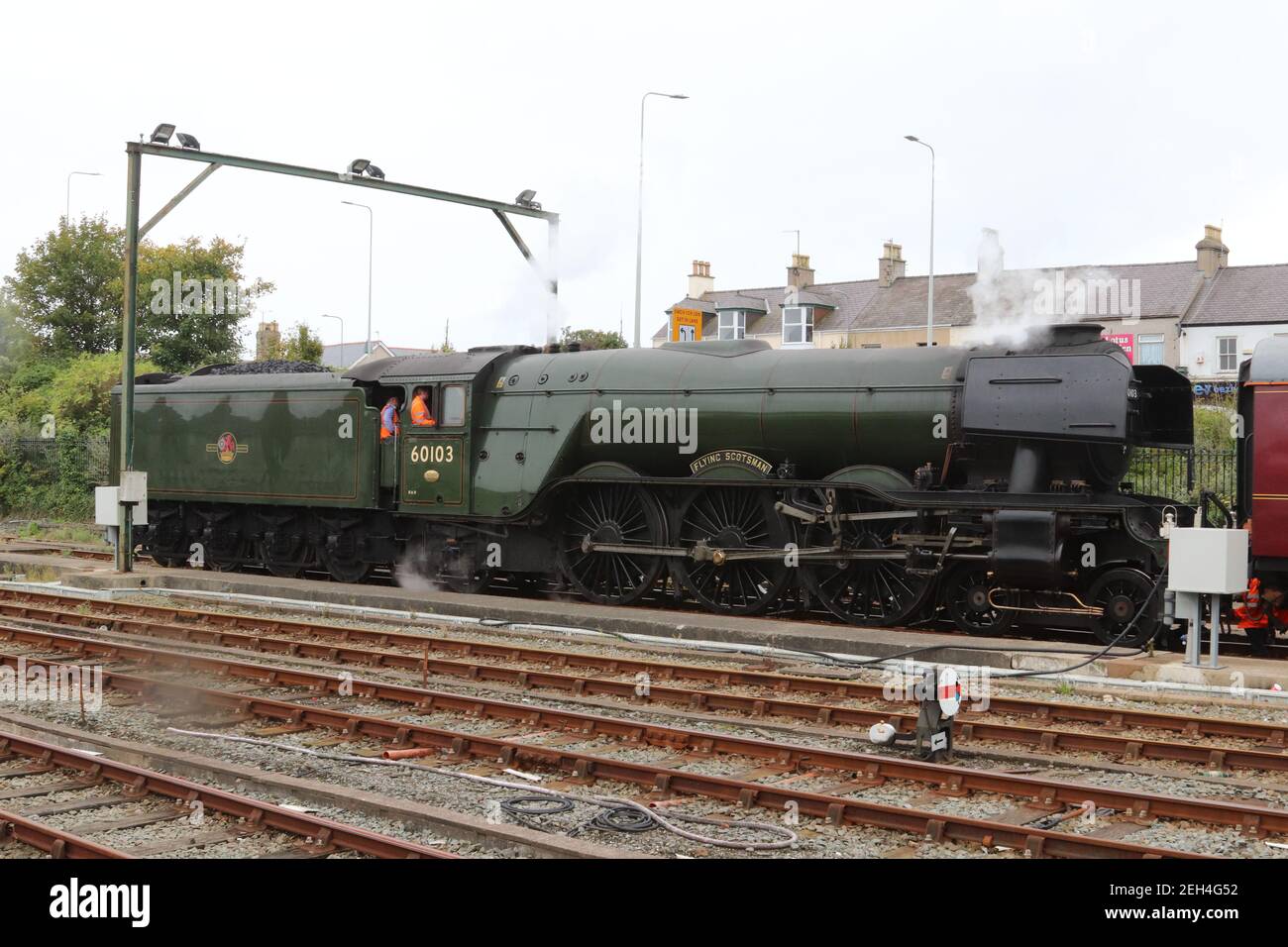 The Flying Scotsman at Holyhead on the North Wales coastal railway line ...
