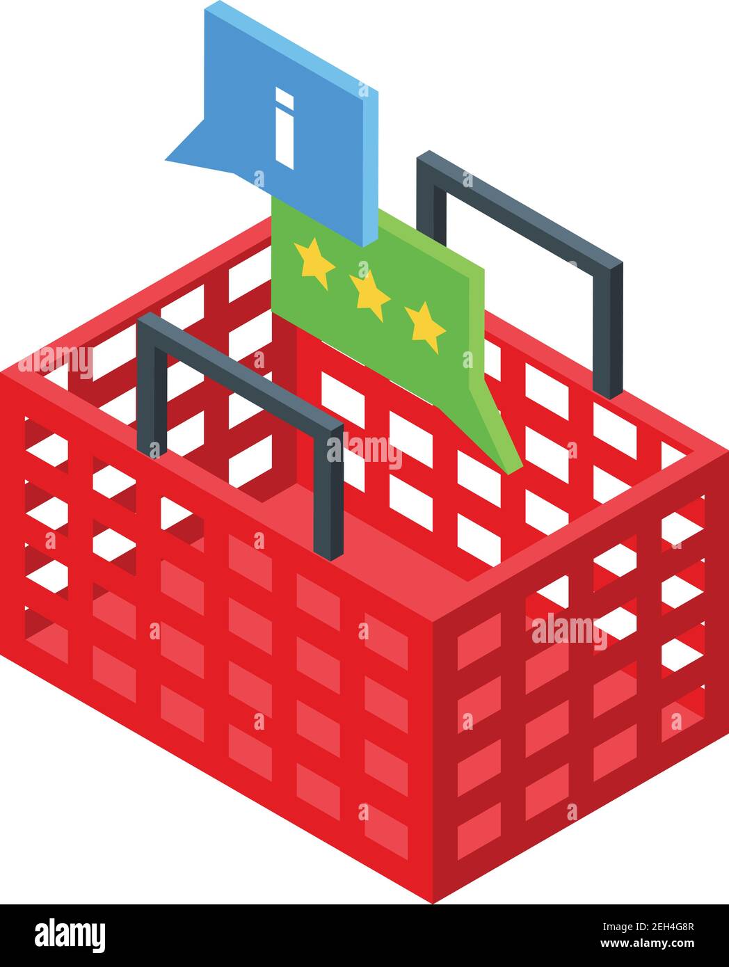 Customer shop basket icon. Isometric of customer shop basket vector ...