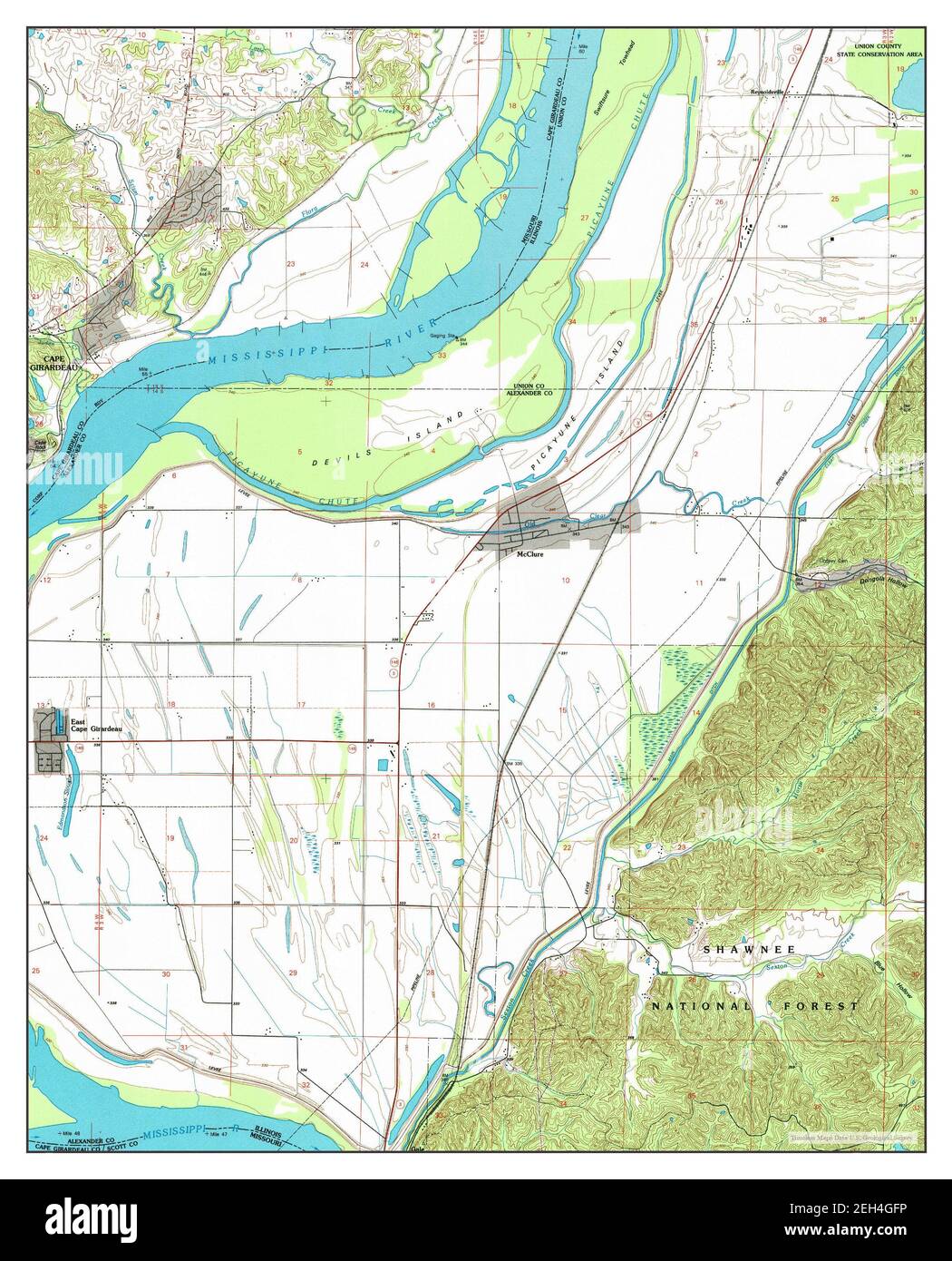 McClure, Illinois, map 1993, 1:24000, United States of America by ...