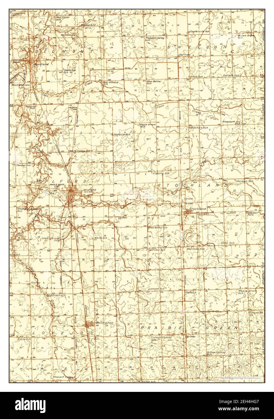 Milford, Illinois, map 1938, 1:48000, United States of America by ...