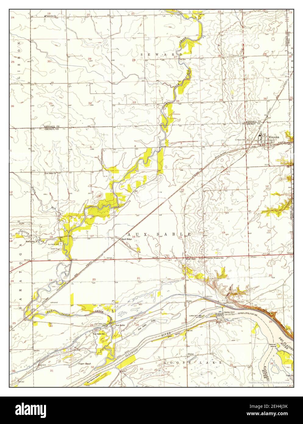 Minooka, Illinois, map 1954, 1:24000, United States of America by ...