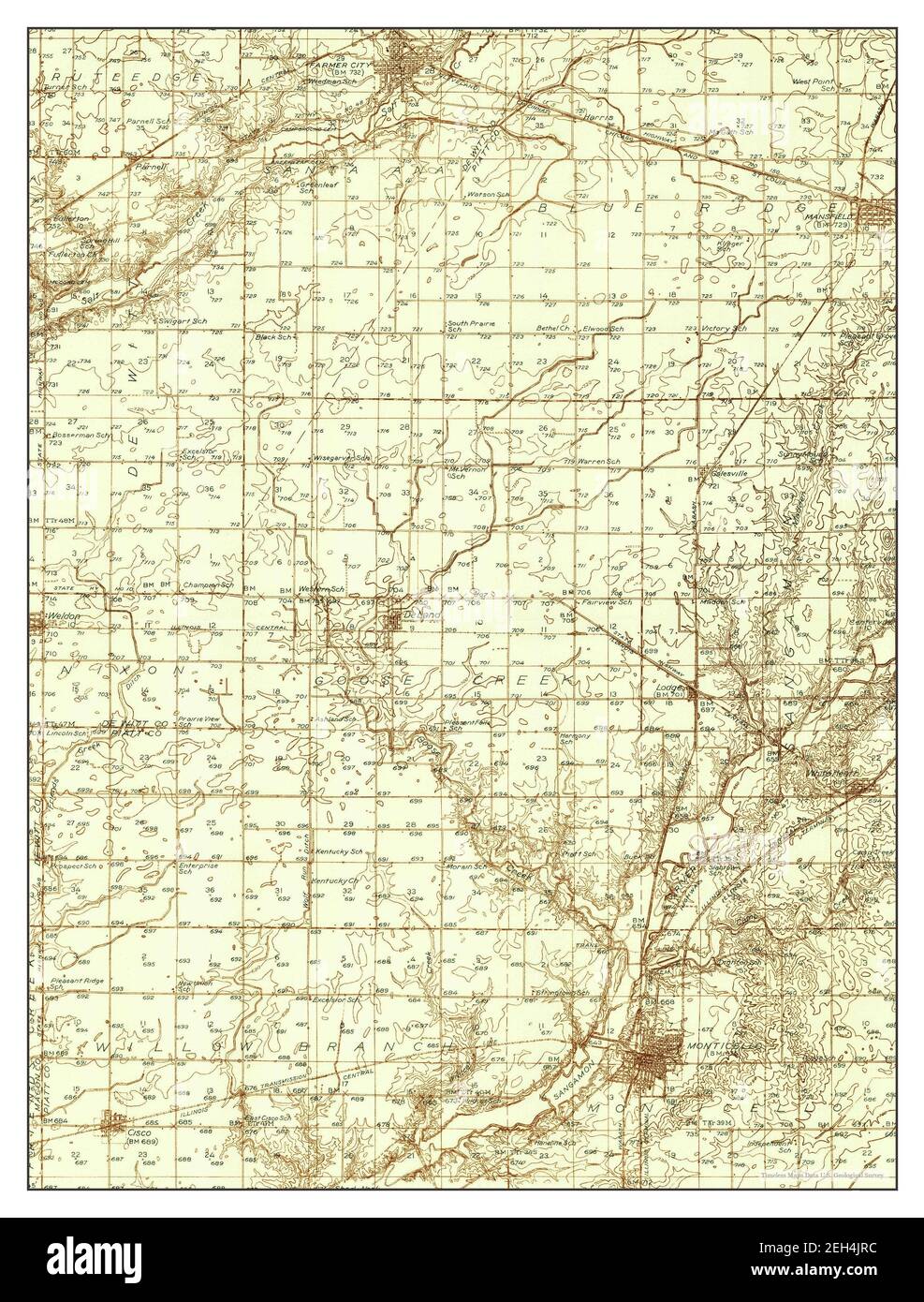 Monticello, Illinois, map 1937, 1:48000, United States of America by ...