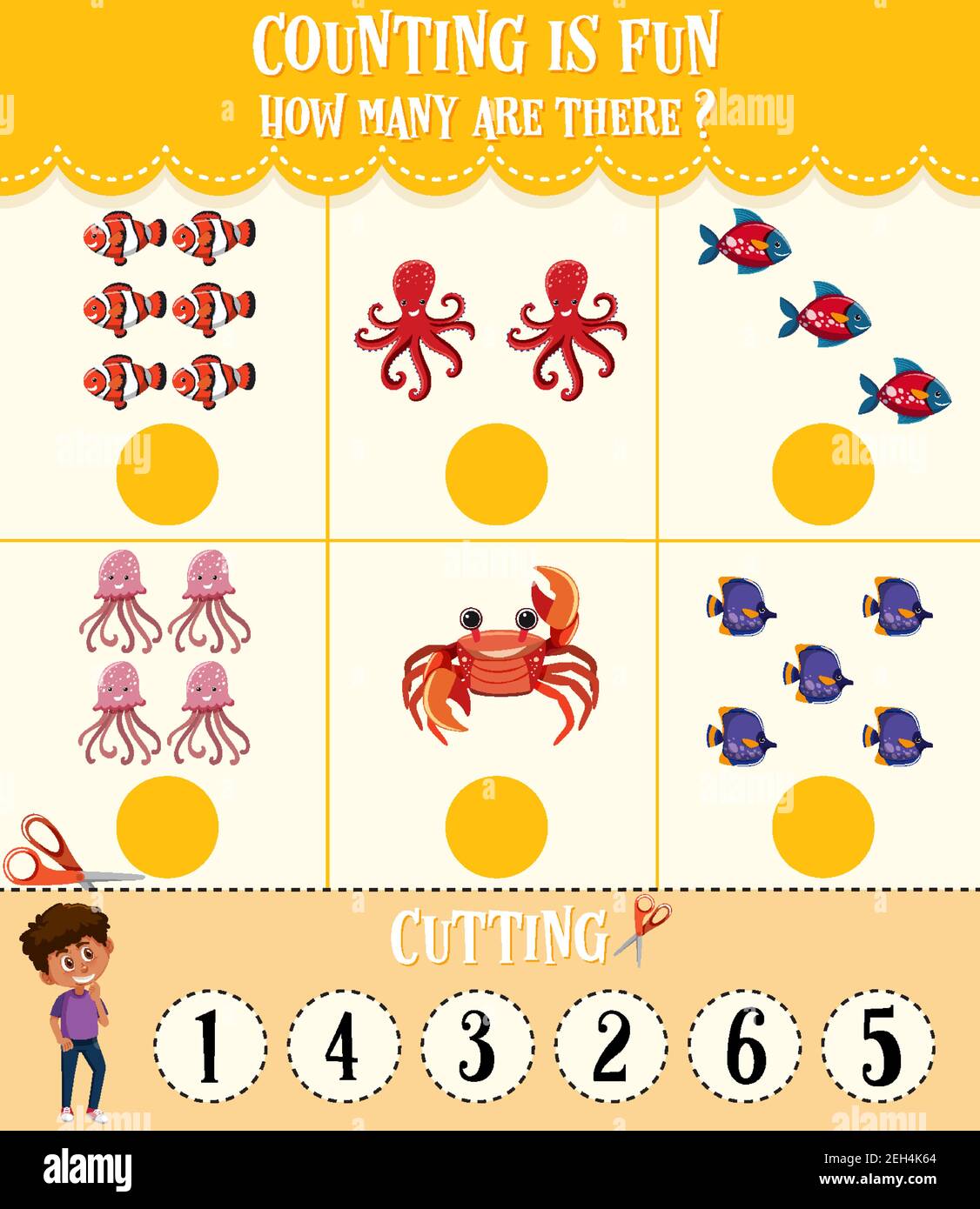 Math count number worksheet illustration Stock Vector Image & Art - Alamy