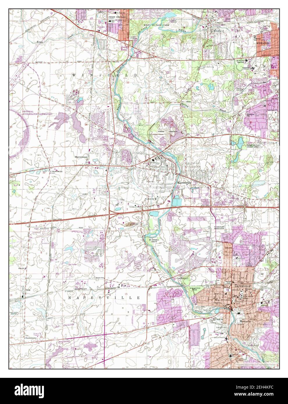 Naperville, Illinois, map 1962, 1:24000, United States of America by ...