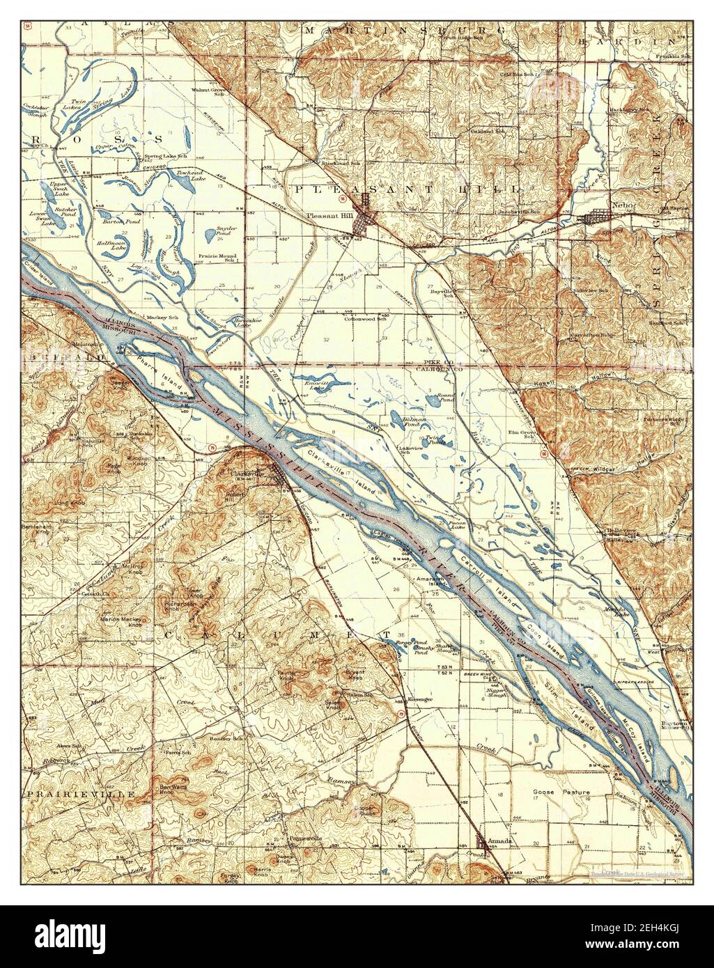 Nebo, Illinois, map 1942, 1:62500, United States of America by Timeless ...
