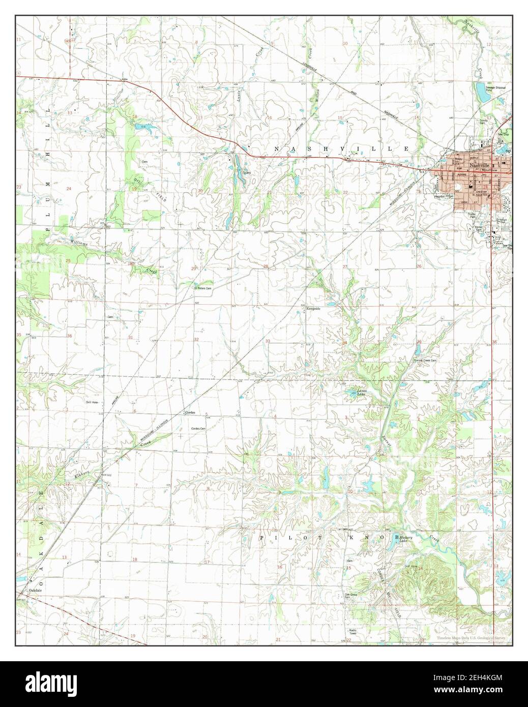 Nashville, Illinois, map 1974, 1:24000, United States of America by ...