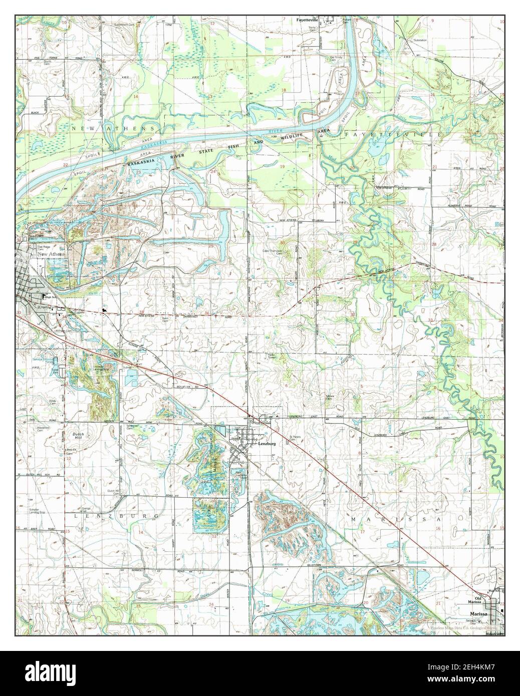 New Athens East, Illinois, map 1991, 1:24000, United States of America ...