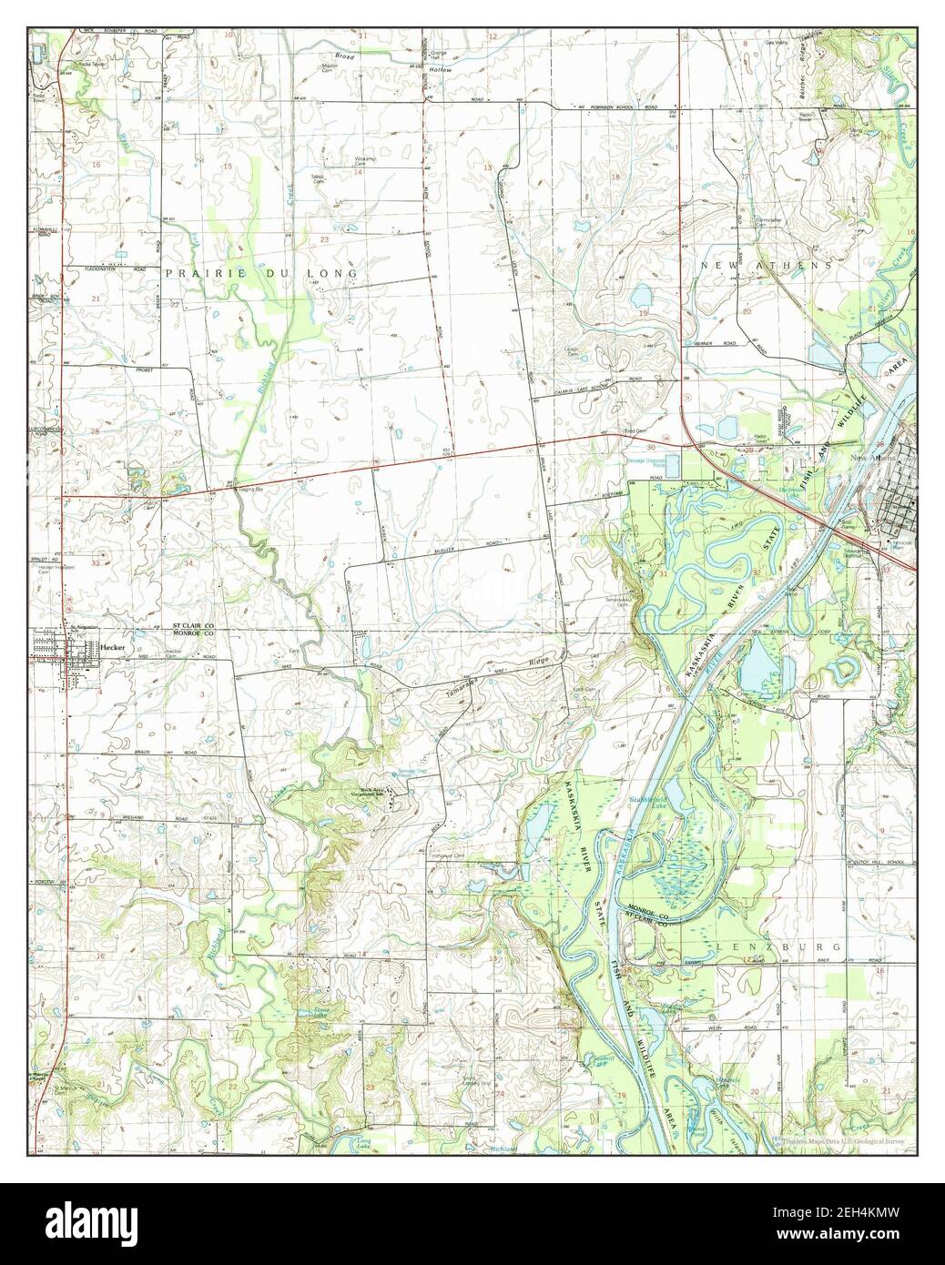 New Athens West, Illinois, map 1990, 1:24000, United States of America ...