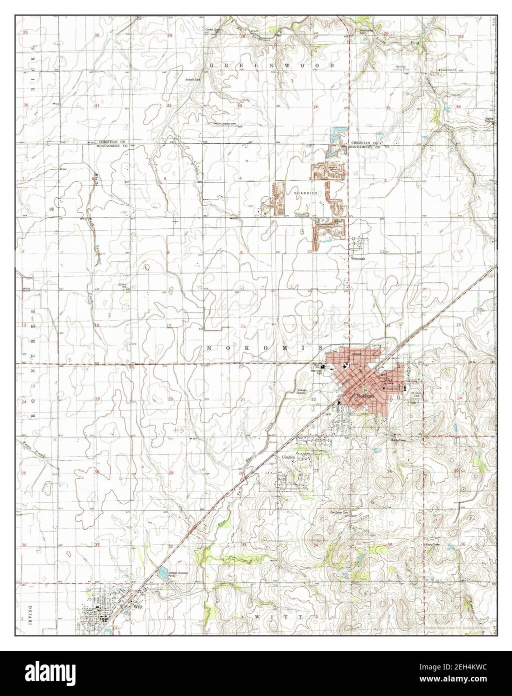 Nokomis, Illinois, map 1998, 1:24000, United States of America by ...