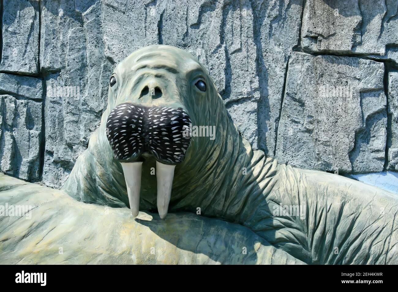 walrus sculpture in the playground of ocean park Stock Photo - Alamy