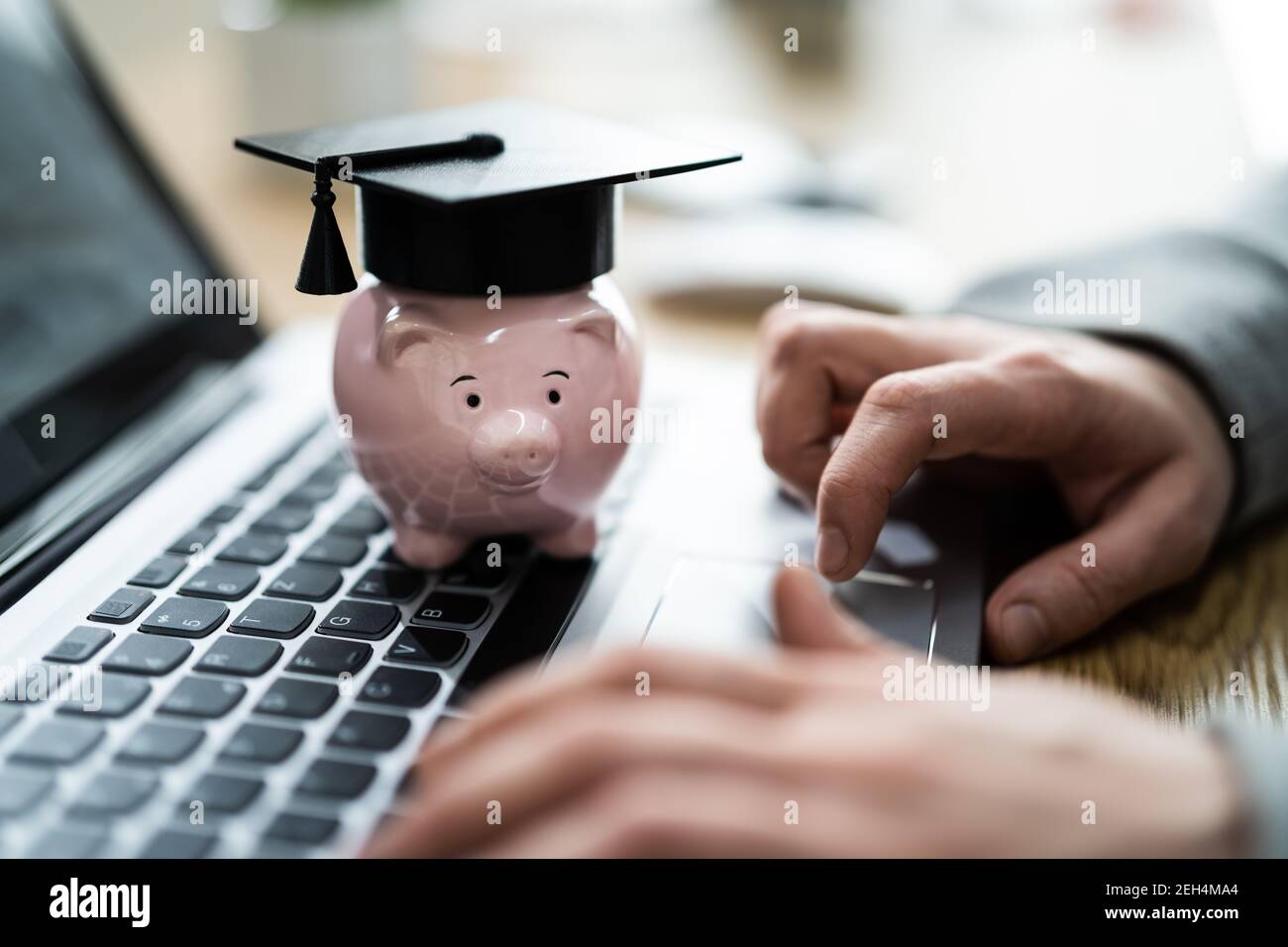 Young People University Graduation On Laptop Computer Stock Photo - Alamy