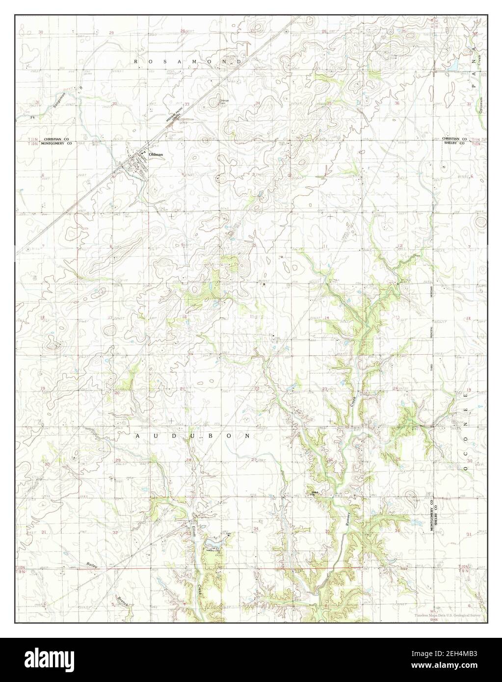 Ohlman, Illinois, map 1982, 1:24000, United States of America by ...