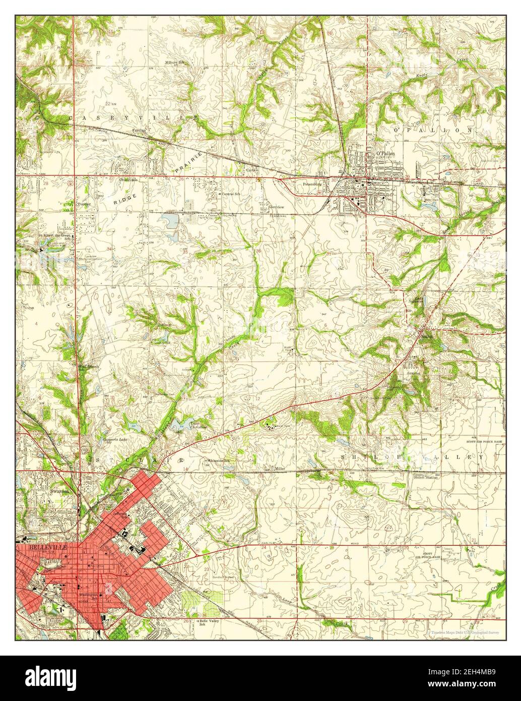 OFallon, Illinois, map 1954, 1:24000, United States of America by ...