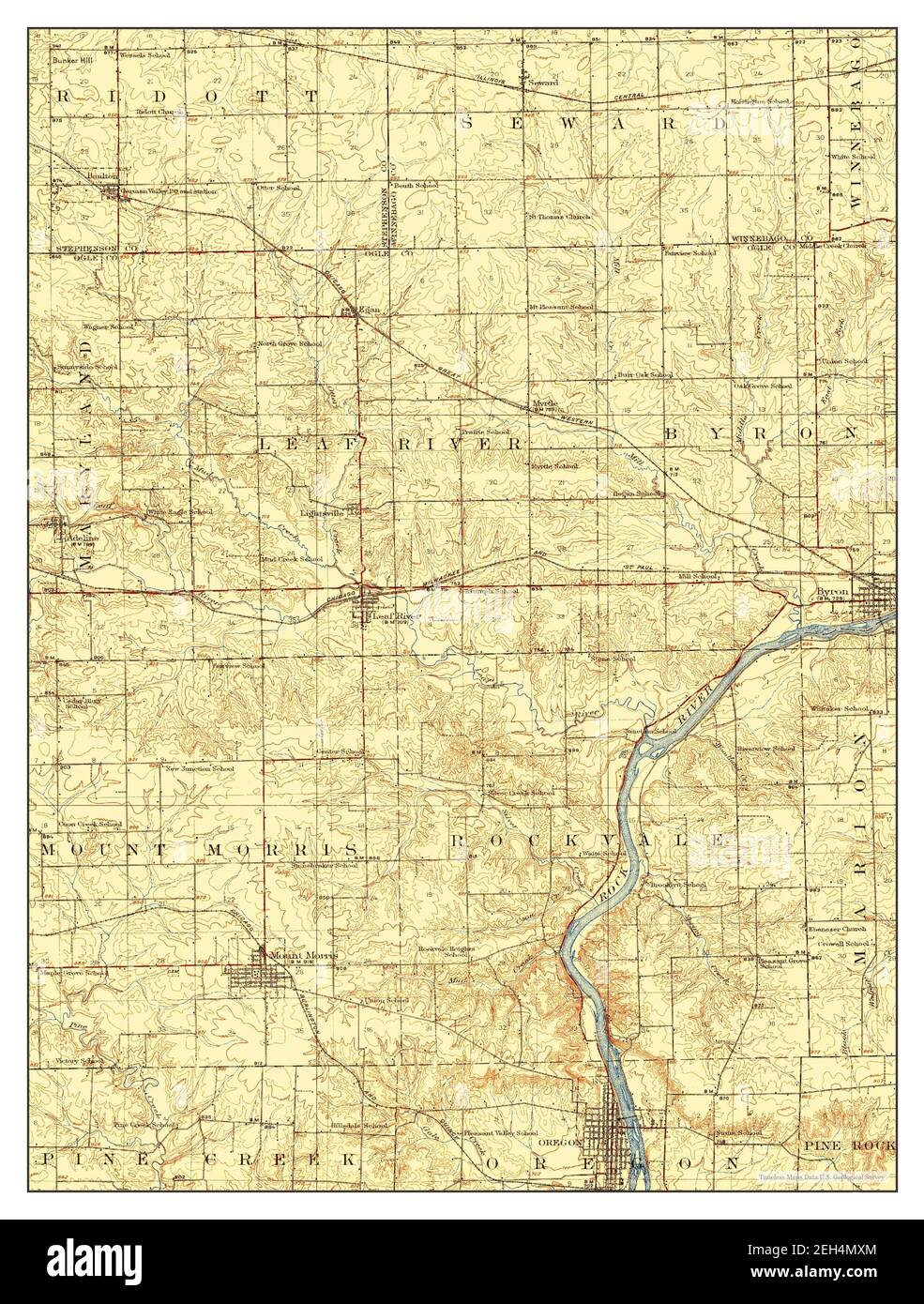 Oregon, Illinois, map 1924, 1:62500, United States of America by ...