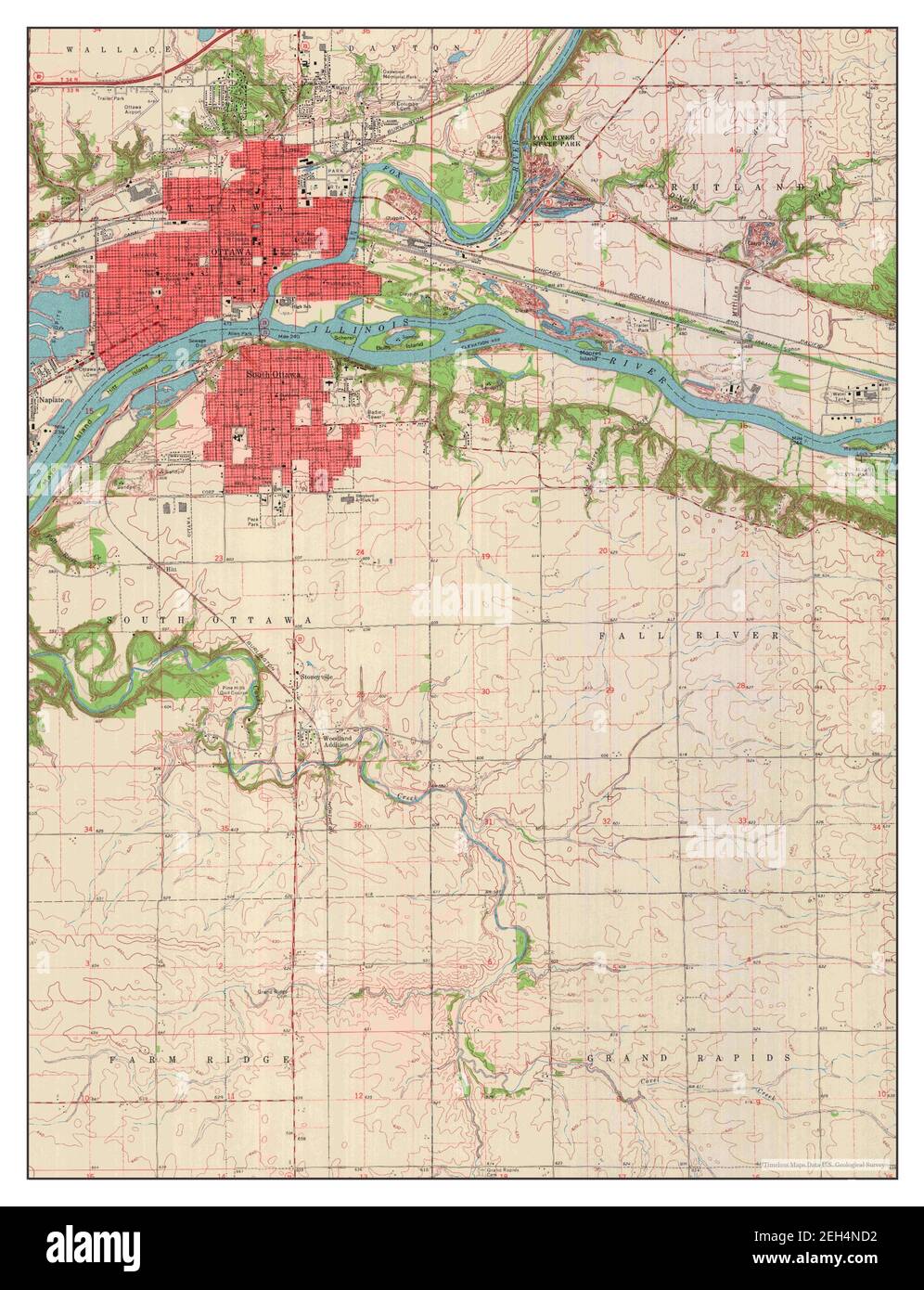 Ottawa, Illinois, map 1970, 1:24000, United States of America by ...