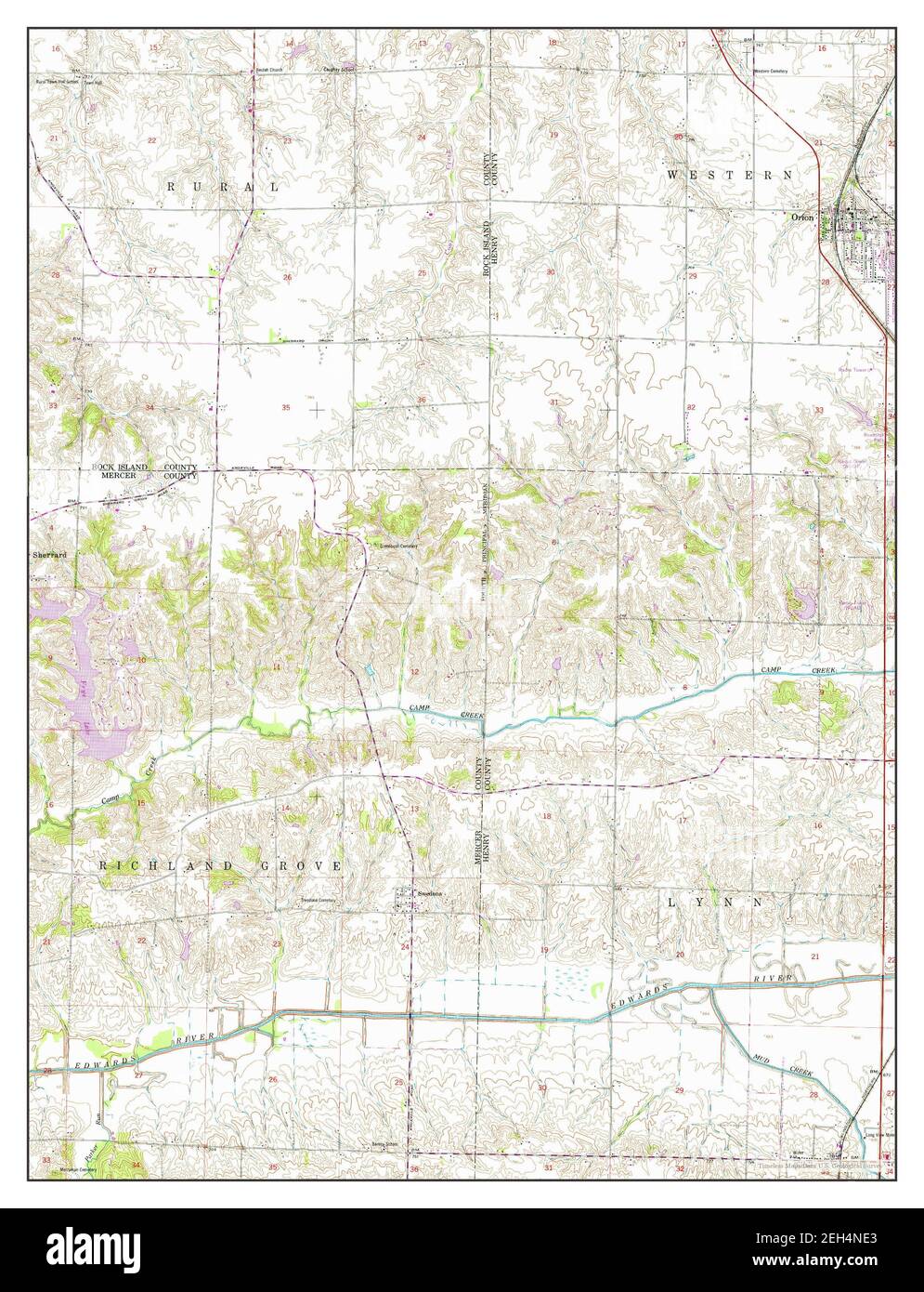 Orion, Illinois, map 1953, 1:24000, United States of America by ...