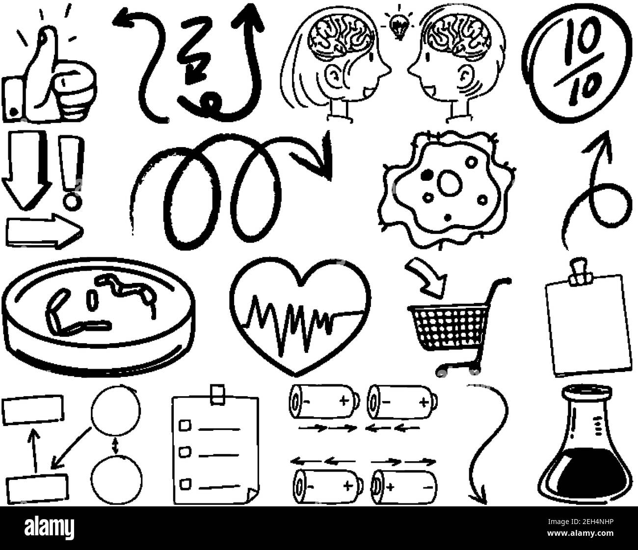 Set of item and symbol hand drawn doodle illustration Stock Vector ...