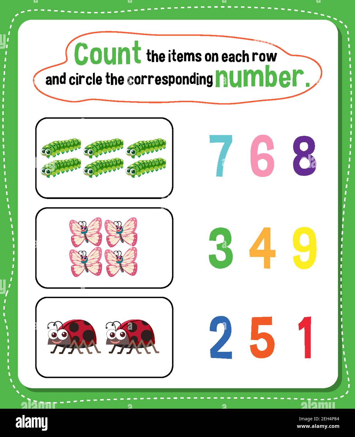 Math count number worksheet illustration Stock Vector Image & Art - Alamy