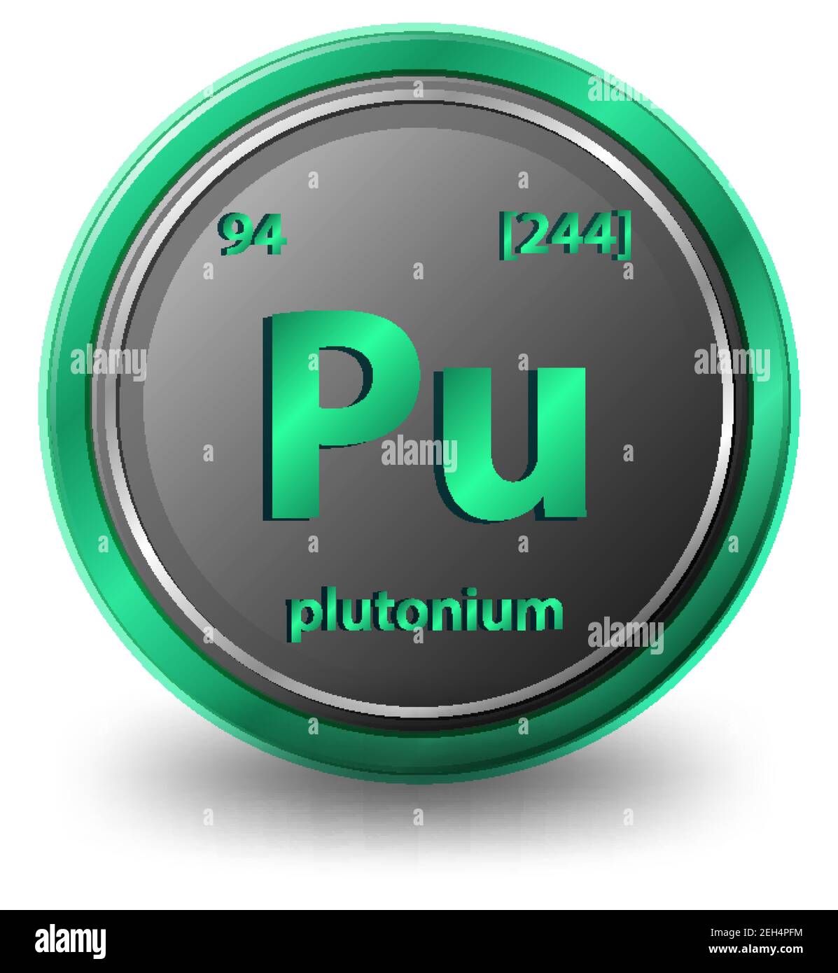 Plutonium chemical element. Chemical symbol with atomic number and ...